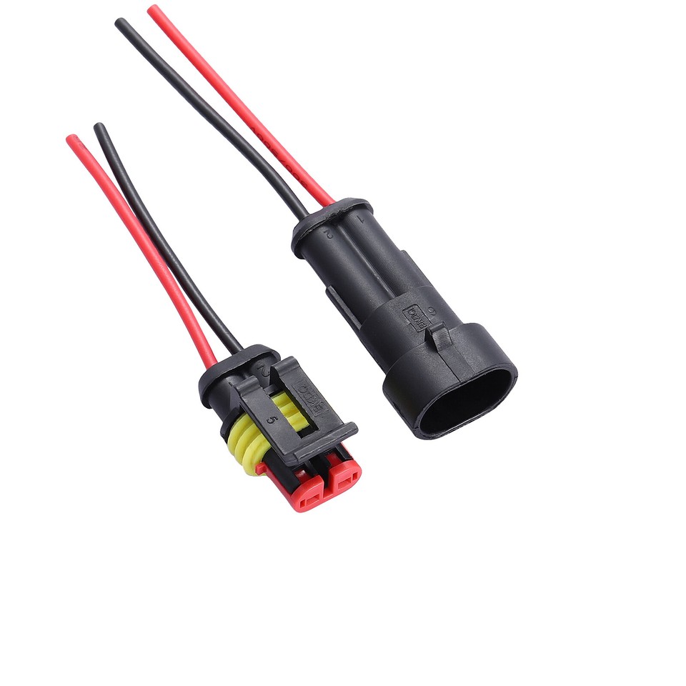 10X 2Pin Car Waterproof Electrical Wire Cable Connector Male Female Way ...