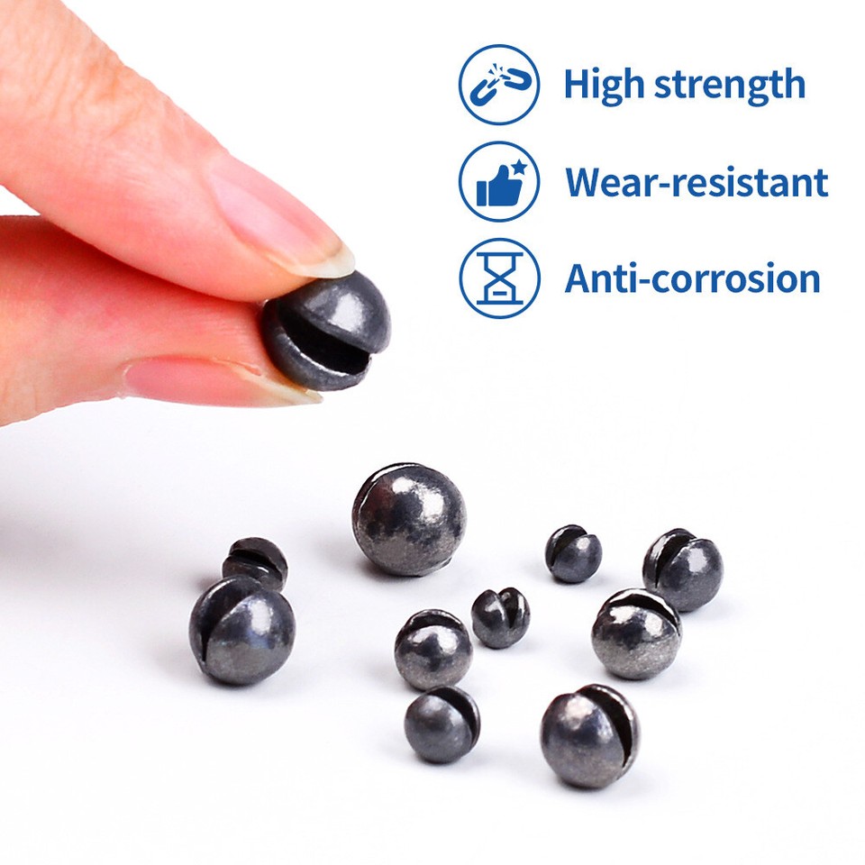 50PCS Round Split Shot Sinker Removable Fishing Weight Sinkers 0.5-5G ...
