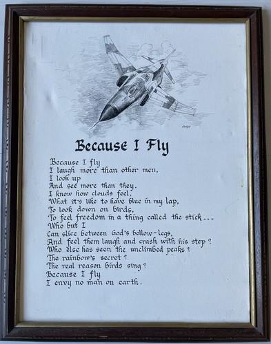 "Because I Fly" poem painting with F-4 Phantom background | eBay