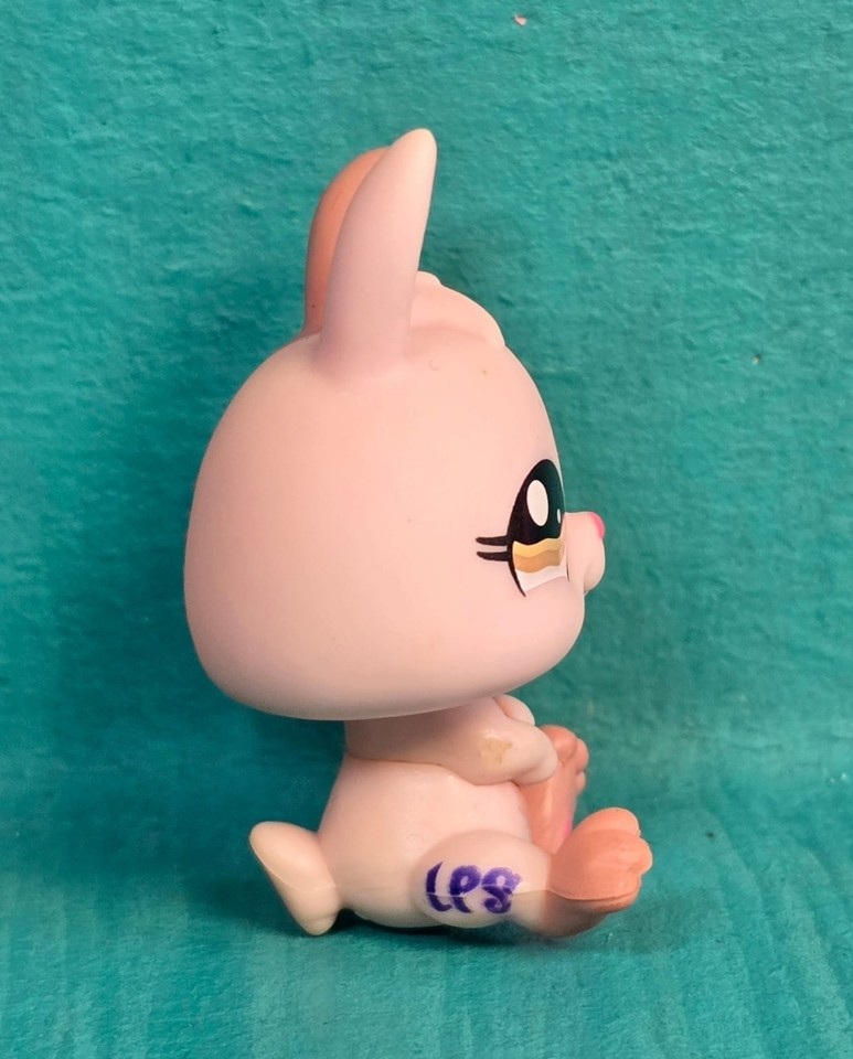Littlest Pet Shop LPS #1366 DWarf Bunny Rabbit Pink Short Ears Brown ...
