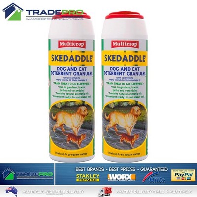 2x Dog & Cat Repellent 500g Multicrop Skedaddle Safe for Pets Keep Off ...