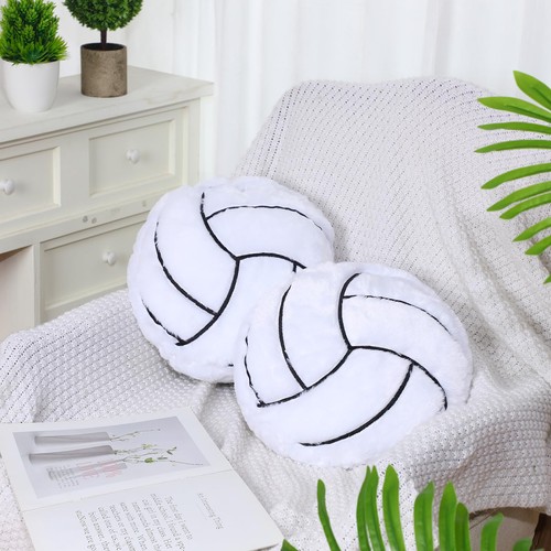 2 Pcs Volleyball Plush Pillow Sport Theme Fluffy Stuffed Throw Pillow ...