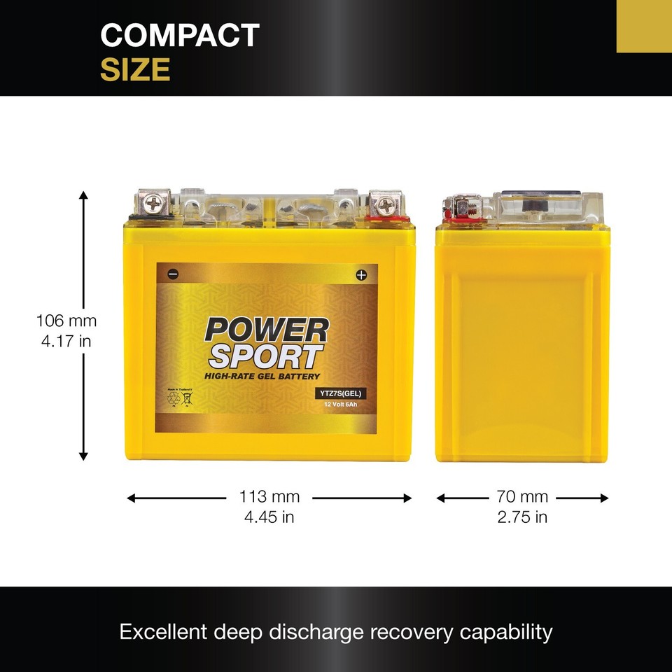 YTZ7S 12V 6Ah Gel Sealed Battery Replacement for PTZ7S, STZ7S, CTZ7S ...