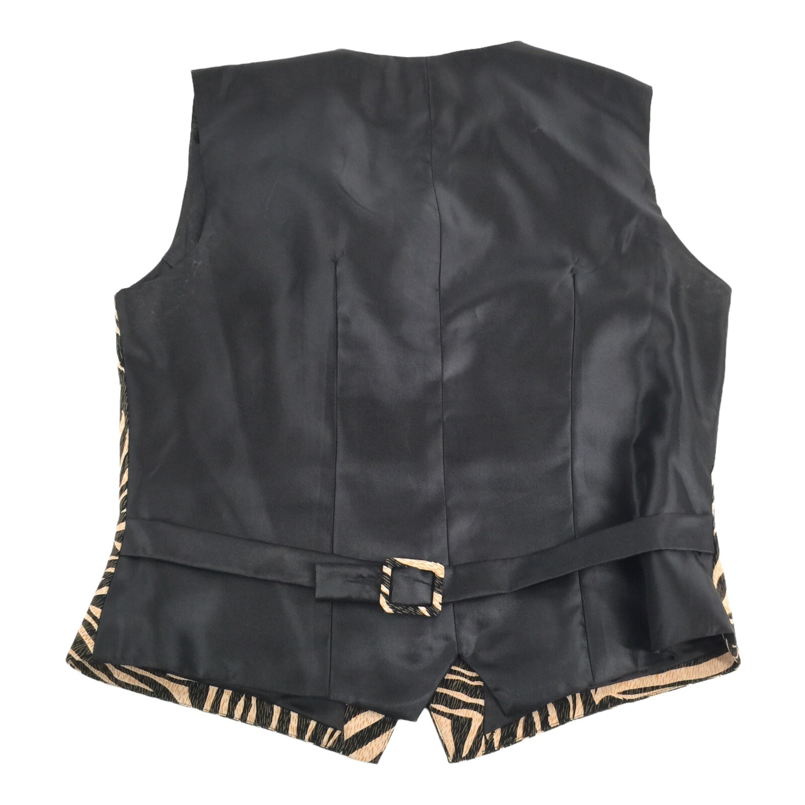 Vintage Travis Ayers 100% Silk Zebra Print Vest Size … - Gem