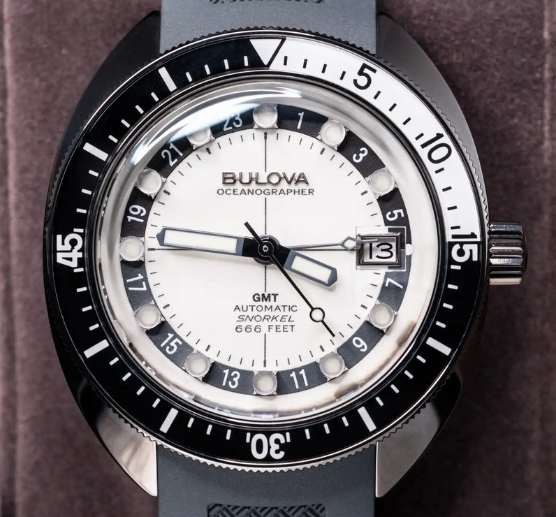 Bulova Oceanographer Automatic GMT Gray White Dial Sapphire Men's Watch ...