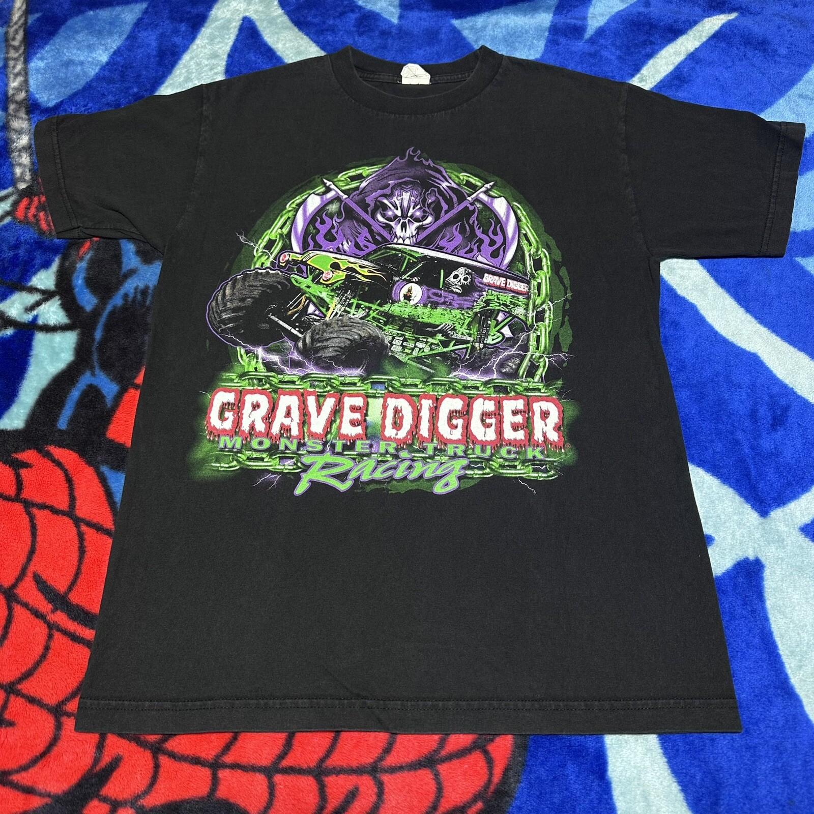 Grave Digger Grim Reaper Monster Truck Racing Black T… - Gem