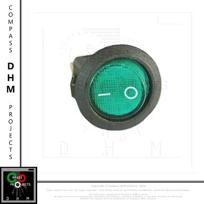Round Green LED Switch Button On/Off Switch 6A 250V | eBay UK