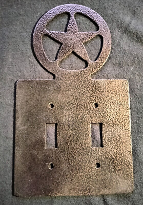 Texas star dual light switch metal cover in rustic brown | eBay