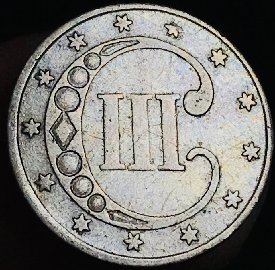 1852 Three Cent Silver Piece Trime 3c Type 1 Ungraded Choice US Coin ...