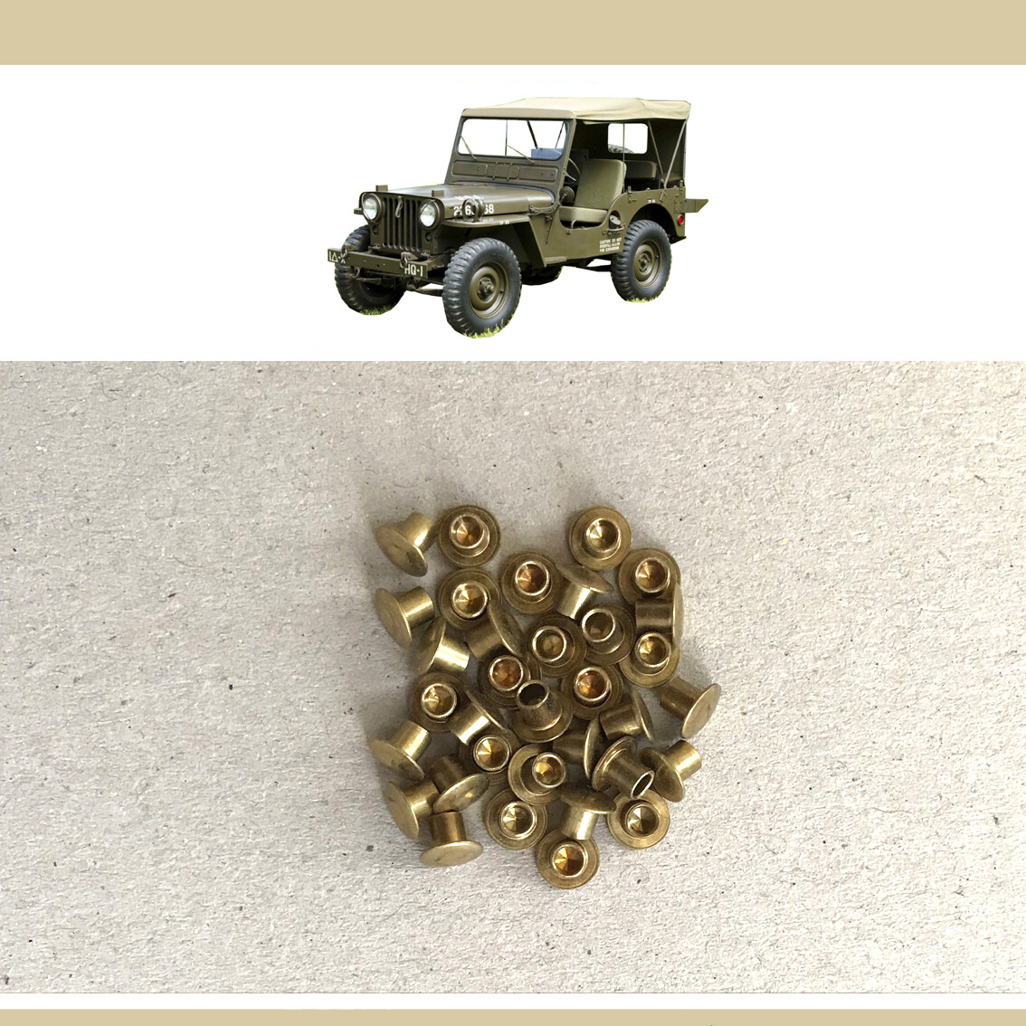 WILLYS M38 DATA PLATE ATTACHING HARDWARE BRASS RIVETS M38A1 NEKAF JEEP ...