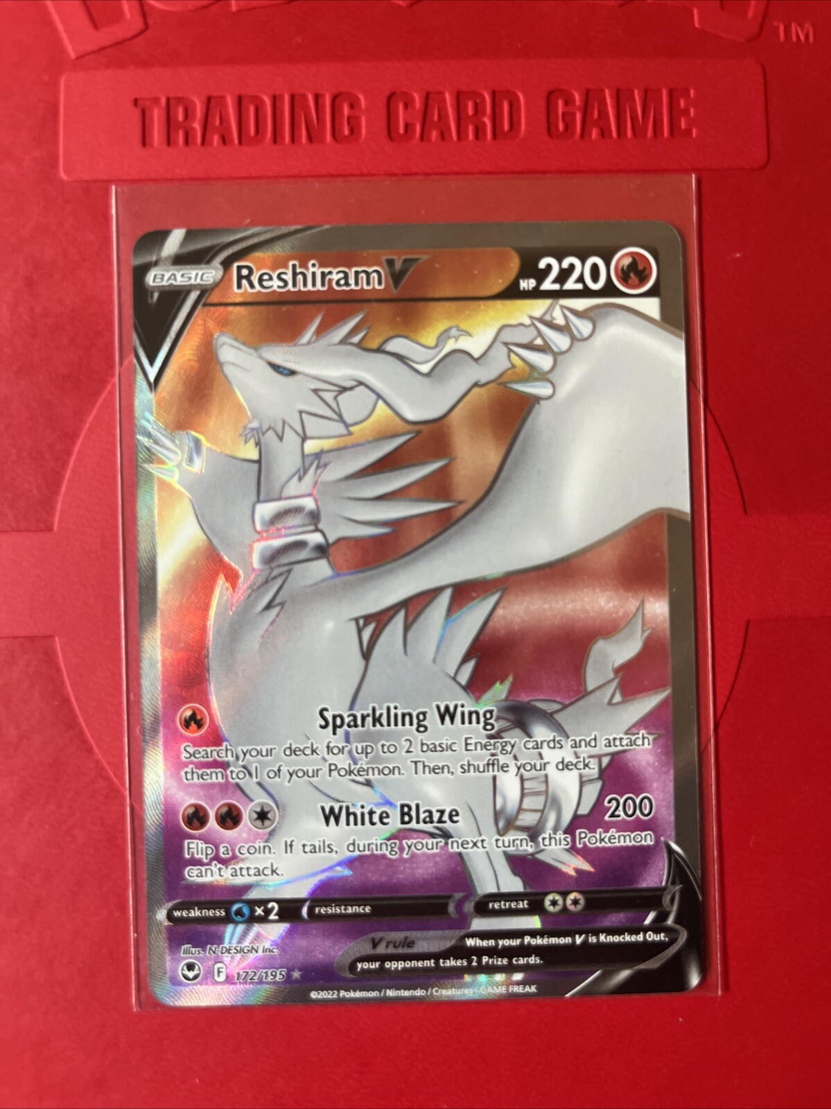 Pokémon TCG Reshiram V (Full Art) Sword & Shield - Silver Tempest 172/ ...