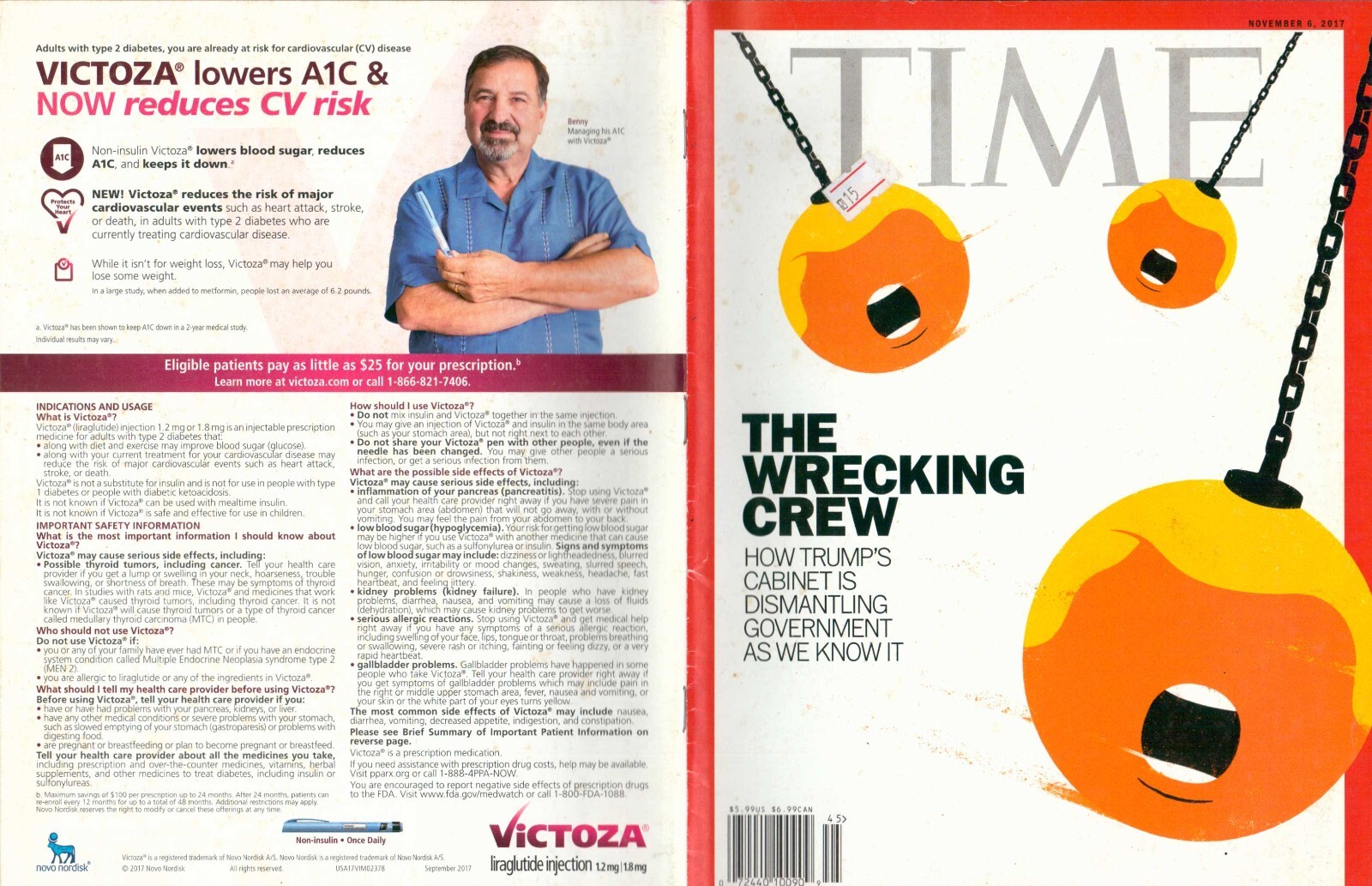 Time Magazine Donald Trump Edel Rodriguez Nov 6, 2017 NO LABEL NEW | eBay