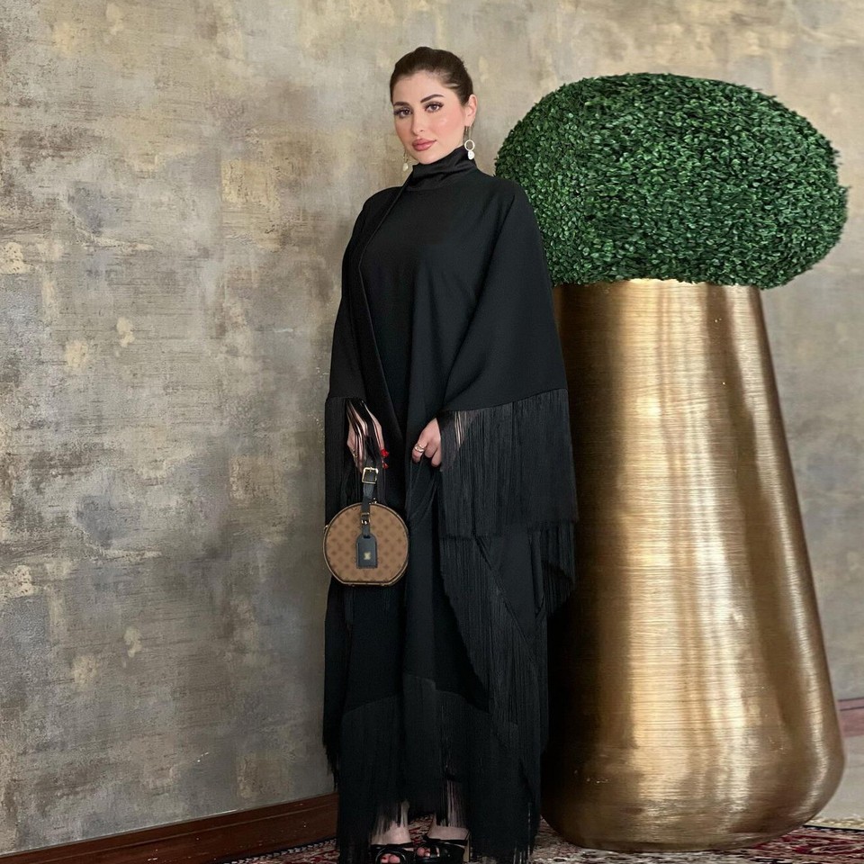 Moroccan Kaftan Abaya African Women Tassels Robe Dubai Caftan Muslim ...