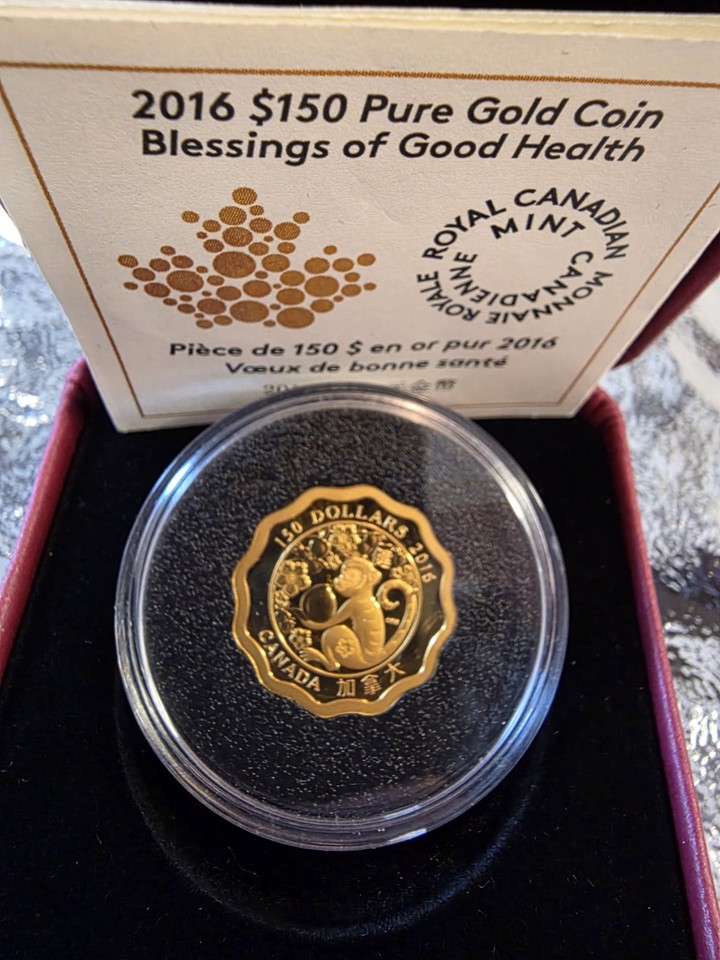 2016 Canada $150 24kt 99.99% 10.4gr pure Gold Coin Blessings of GOOD ...