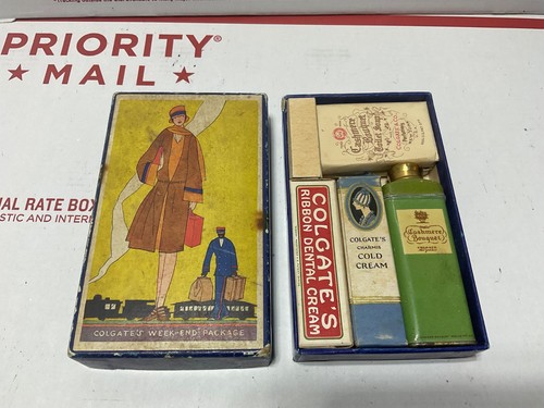 Vintage Antique 1920’s Colgate Weekend Travel Pack Palmolive Cold Cream ...