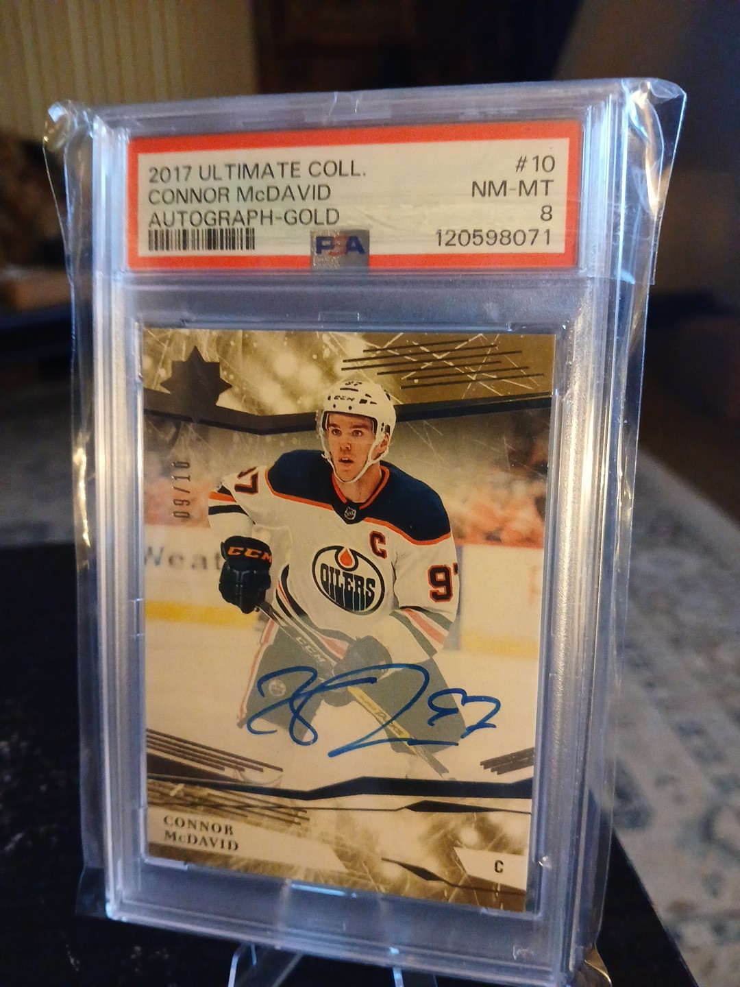 2017/18 Ultimate Coll. Connor Mcdavid Autograph Gold Base #10 /10 PSA 1 ...