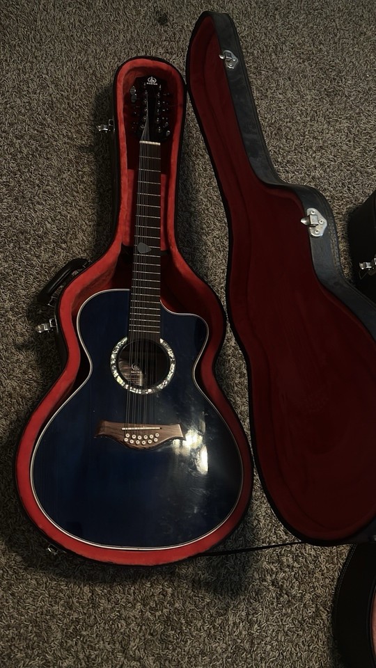 Blue 12-String Acoustic Guitar, 12 String, with Hard Case Included | eBay
