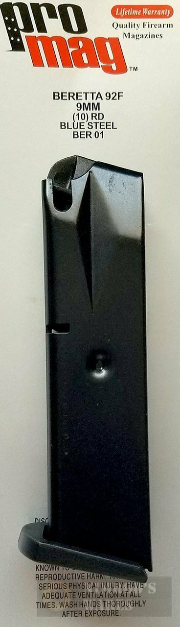 ProMag Beretta 92F M9 9mm 10 Round Magazine BER01 Factory NEW FAST SHIP ...