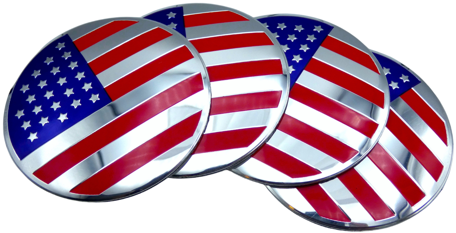 (4x) American US Flag Emblem Wheel Center Cap Sticker Decals 2.2 ...