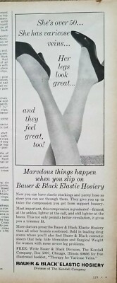 1972 Bauer & Black elastic womens stockings hosiery legs over 50 ad | eBay