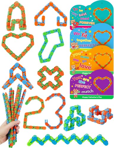 28 Pcs Wacky Tracks Valentines Cards for Kids Classroom Twist Track ...