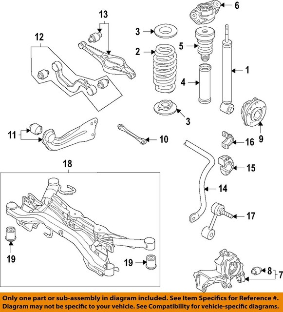 VW Volkswagen OEM 2018 Atlas Brake-rear-hub Assembly 3QF598625 for sale ...