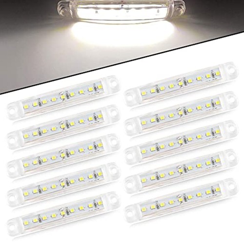 12V White Side Marker Lights Truck Trailer LED Clearance Light Fits ...