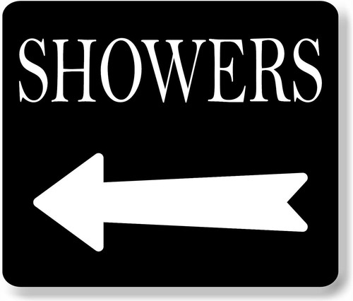 SHOWERS LEFT ARROW BLACK Metal Aluminum composite sign | eBay