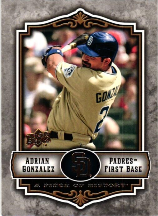 2009 UPPER DECK A PIECE OF HISTORY BASEBALL CARD ADRIAN GONZALEZ | eBay
