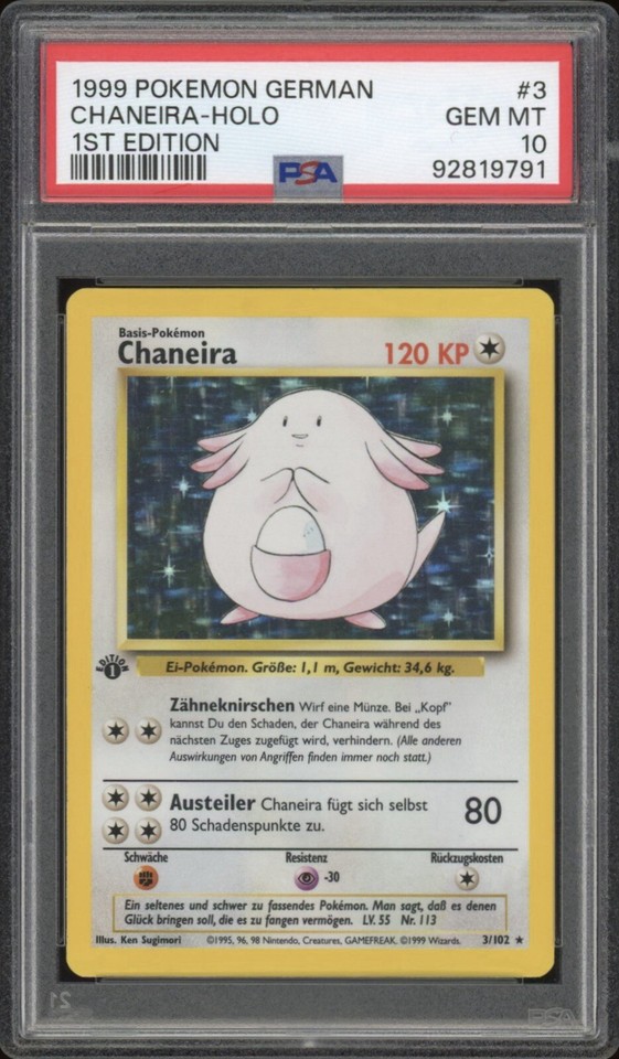 1999 Pokemon GERMAN 1st Edition Base Set COMPLETE PSA 10 Holo Set ...