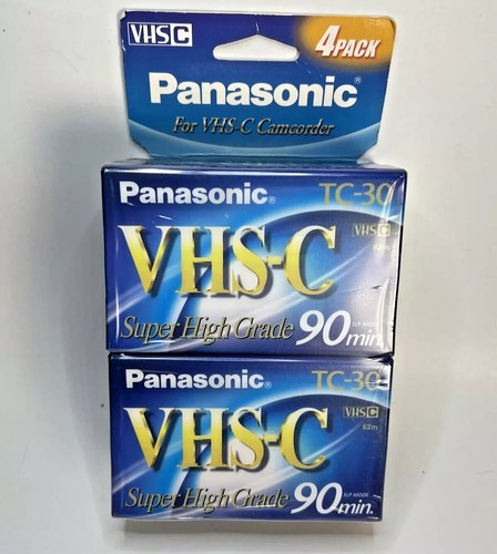 4 pack new sealed Panasonic VHS-C 90 Min Super High Grade TC-30. Set of ...