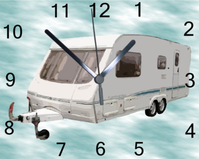 caravan, wall hanging clock, caravan gift, caravaners, caravan park ...