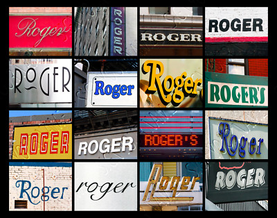 ROGER Name Poster featuring photos of actual signs | eBay