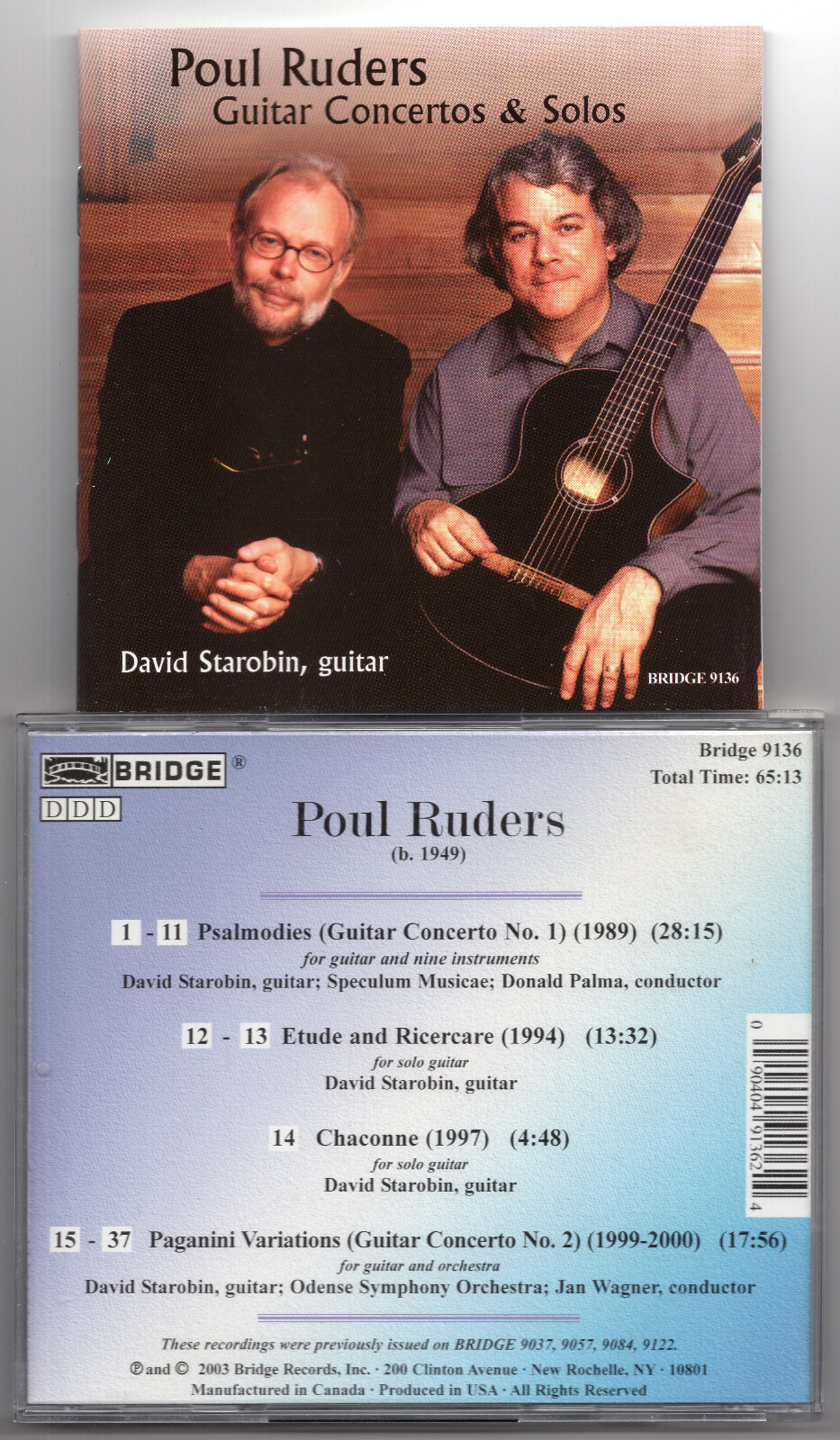 Poul Ruders - Guitar Concertos & Solos, Etude/Chaconne David Starobin ...