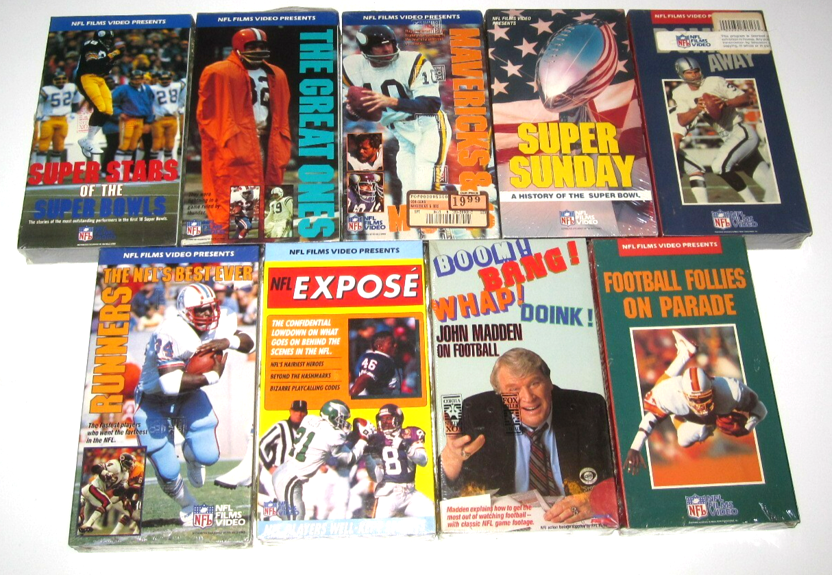 NFL Film Videos Lot of 9 VHS *Brand New/Sealed* Including Rare NFL ...