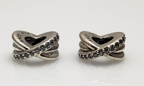 Set of 2 Pandora Sterling Silver Cz Galaxy Spacer Charms 791994CZ | eBay