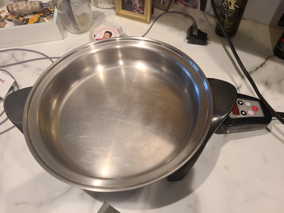 Saladmaster 7256 Stainless Steel 12" Electric Skillet Oil Core ,Lid ...