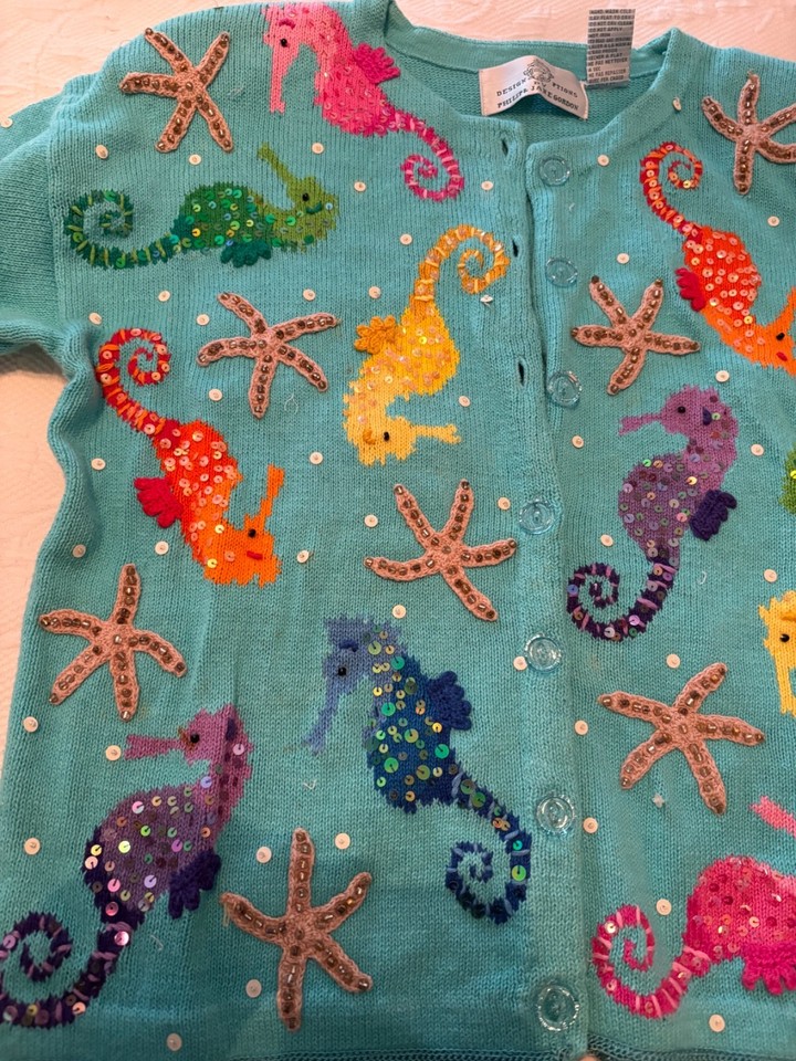 designs options by phillip and jane gordon sea horse/ starfish sweater ...