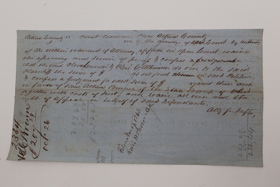 PROMISSORY NOTE 60 DAYS ATHENS OHIO STATE BANK 1861 LOAN DOCUMENT TS70 ...