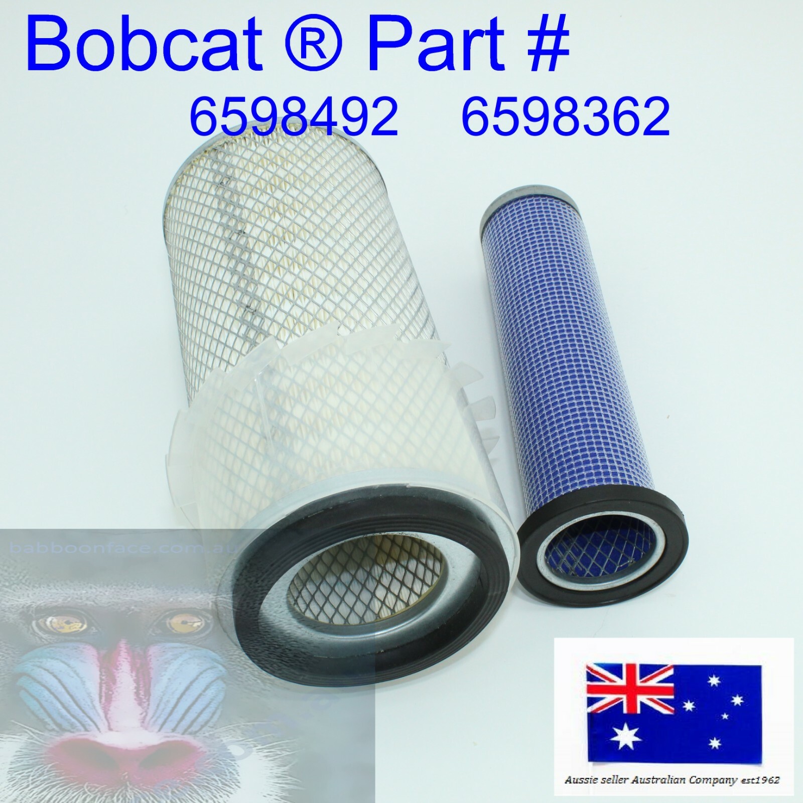 fits Bobcat Inner Outer Air Cleaner Filter Kit 6598492 6598362 743 751 ...