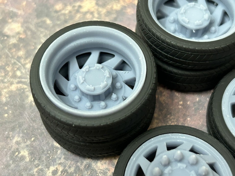 Resin 1/24 Scale: 26-inch “Shaker” Dually Wheels W/ Low Profile Tires ...