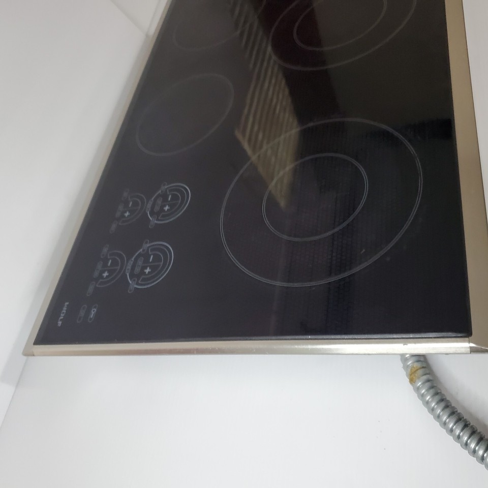 Wolf Model CT30ES Electric Cooktop Black With Stainless Steel Trim 4 ...