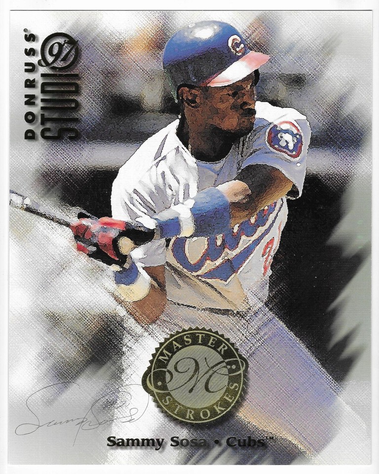 Sammy Sosa 1997 DONRUSS STUDIO MLB MASTER STROKES 8x10 JUMBO CARD ...