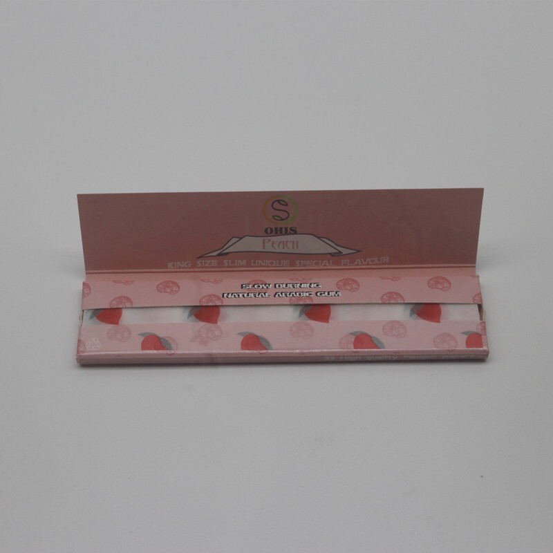 New 110MM KING SIZE OHIS PEACH FLAVORED ROLLING PAPERS CIGARETTE ROLLER ...