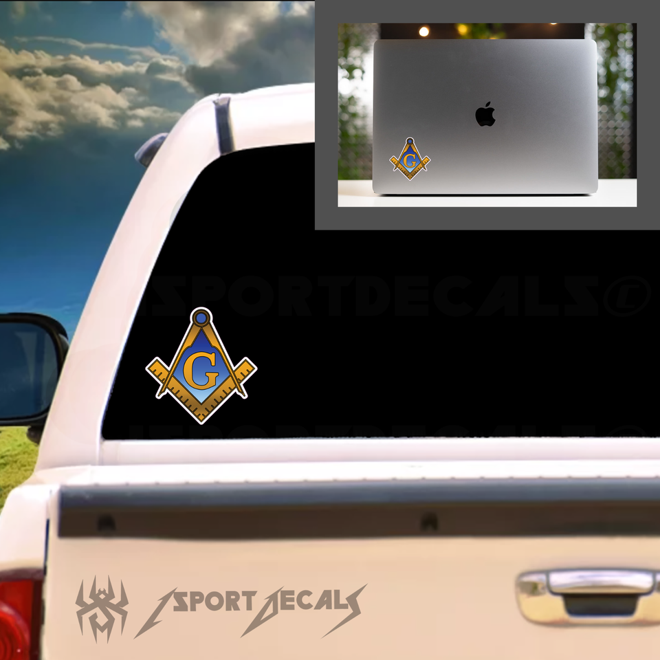 Masonic Mason The Square and Compasses Logo Car VINYL DECAL STICKER 171 ...