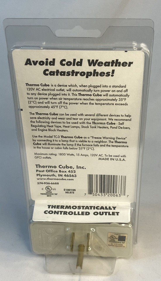 TC-3 Thermo Cube Thermostat-Control Power Outlet Farm Innovators | eBay