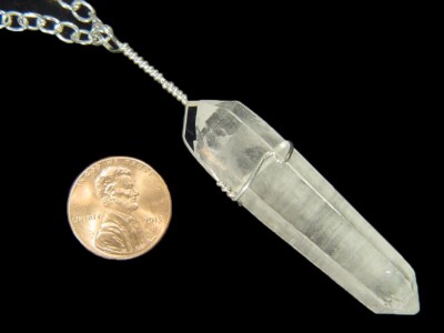 BUTW Sterling Wire Wrap Natural Double terminated Quartz Crystal ...