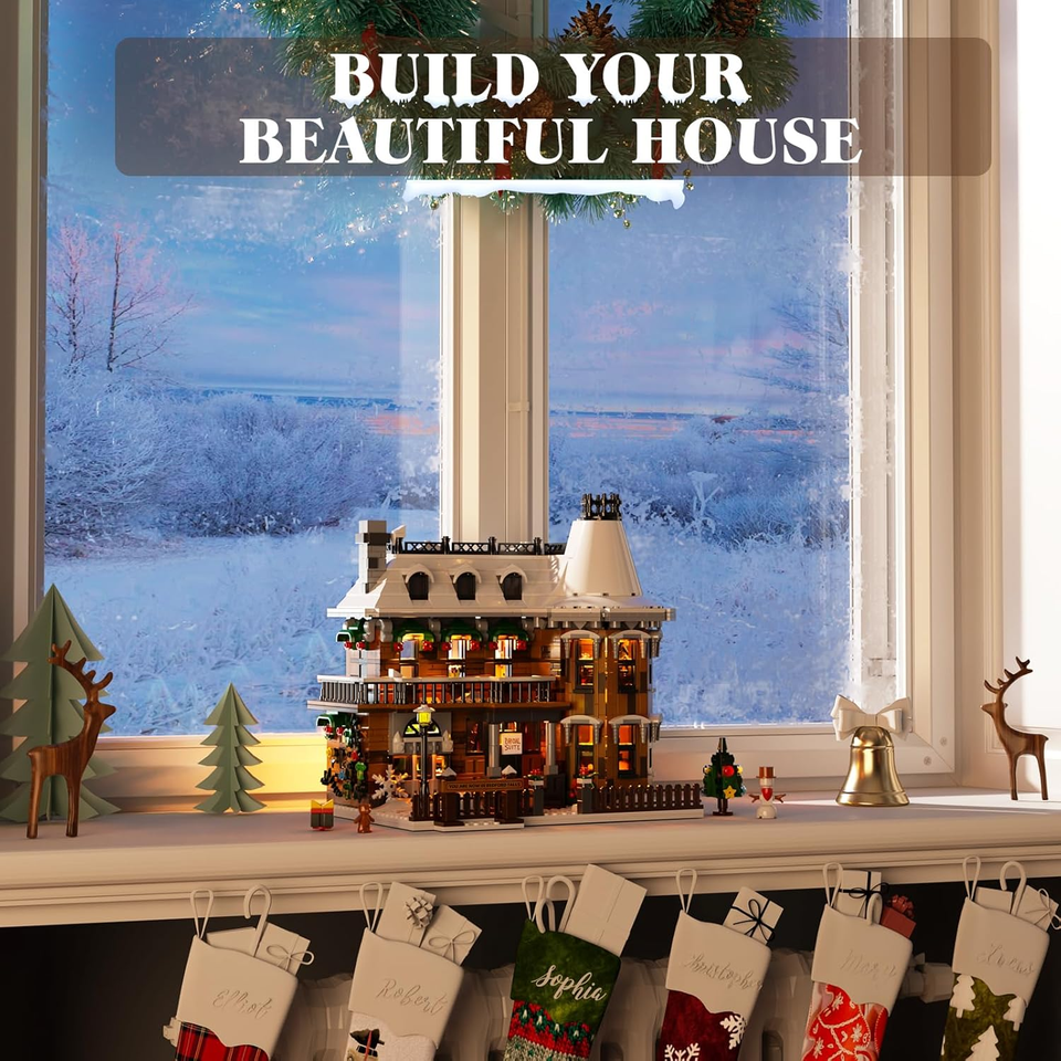 Wonderful Life LED House Building Set - 1549PCS Christmas Village ...