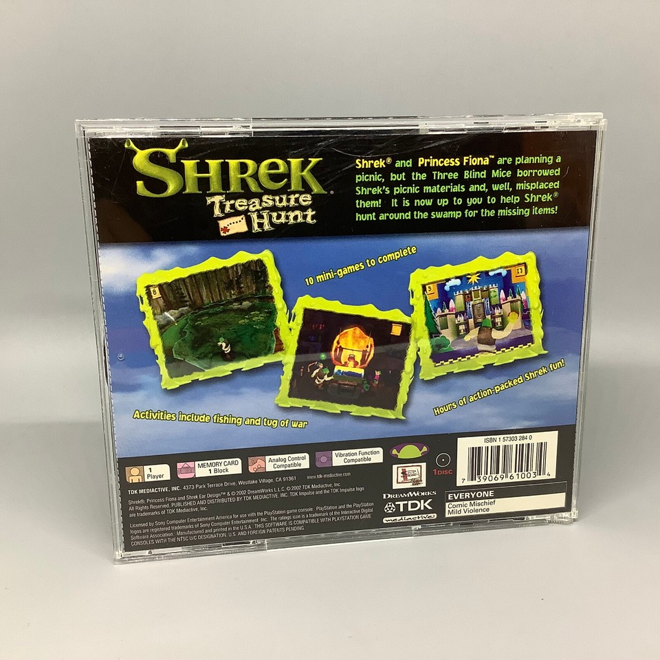 PS1 PSX - Shrek Treasure Hunt - Playstation One - Complete in Box CIB ...