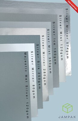 Ultimate Silver Mirror Paper and Card 80/120/160/250/280/574gsm A4 Arts ...